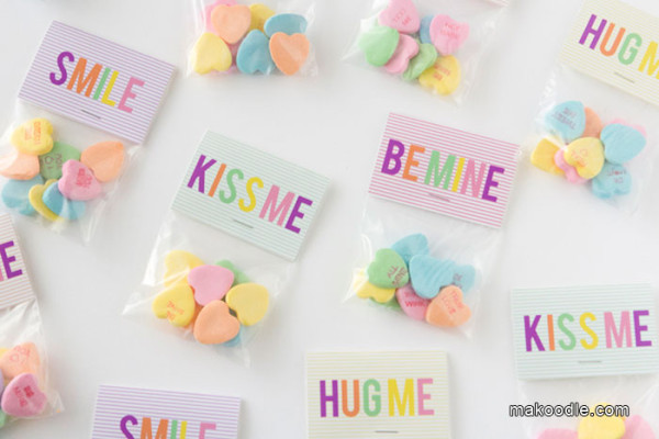 Conversation Heart Printable Valentine's - Makoodle